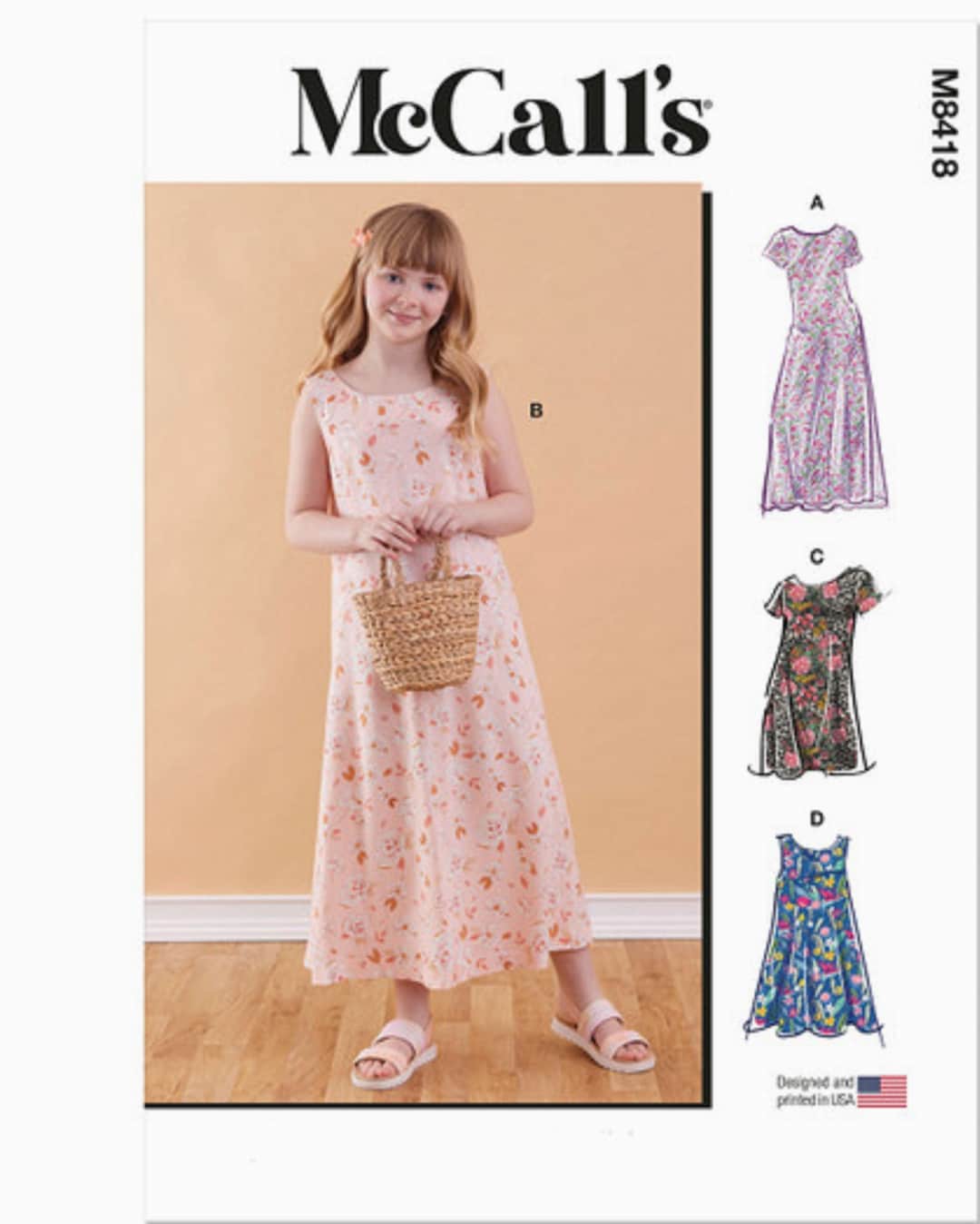 Sewing Pattern Girls' Easy Dress Pattern, Tween Girls' Dress Pattern ...