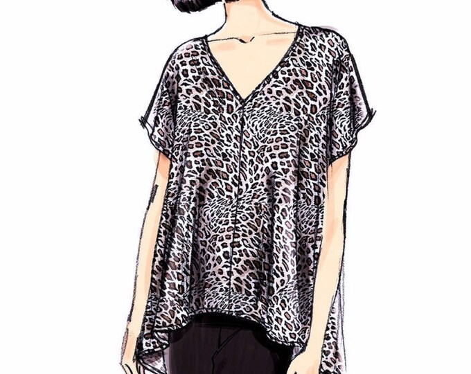 Sewing Pattern Women's Loose Fit Tops Pattern, Pullover Tops Pattern ...