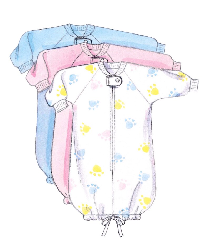 Sewing Pattern Infant Sleepers Pattern Baby Gowns Pattern | Etsy