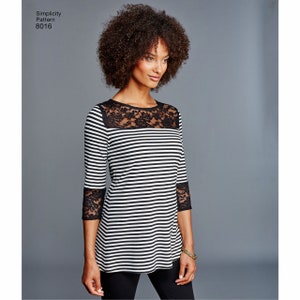 Sewing Pattern Women's Knit Top Pattern, Pullover Tops Pattern, Flared ...