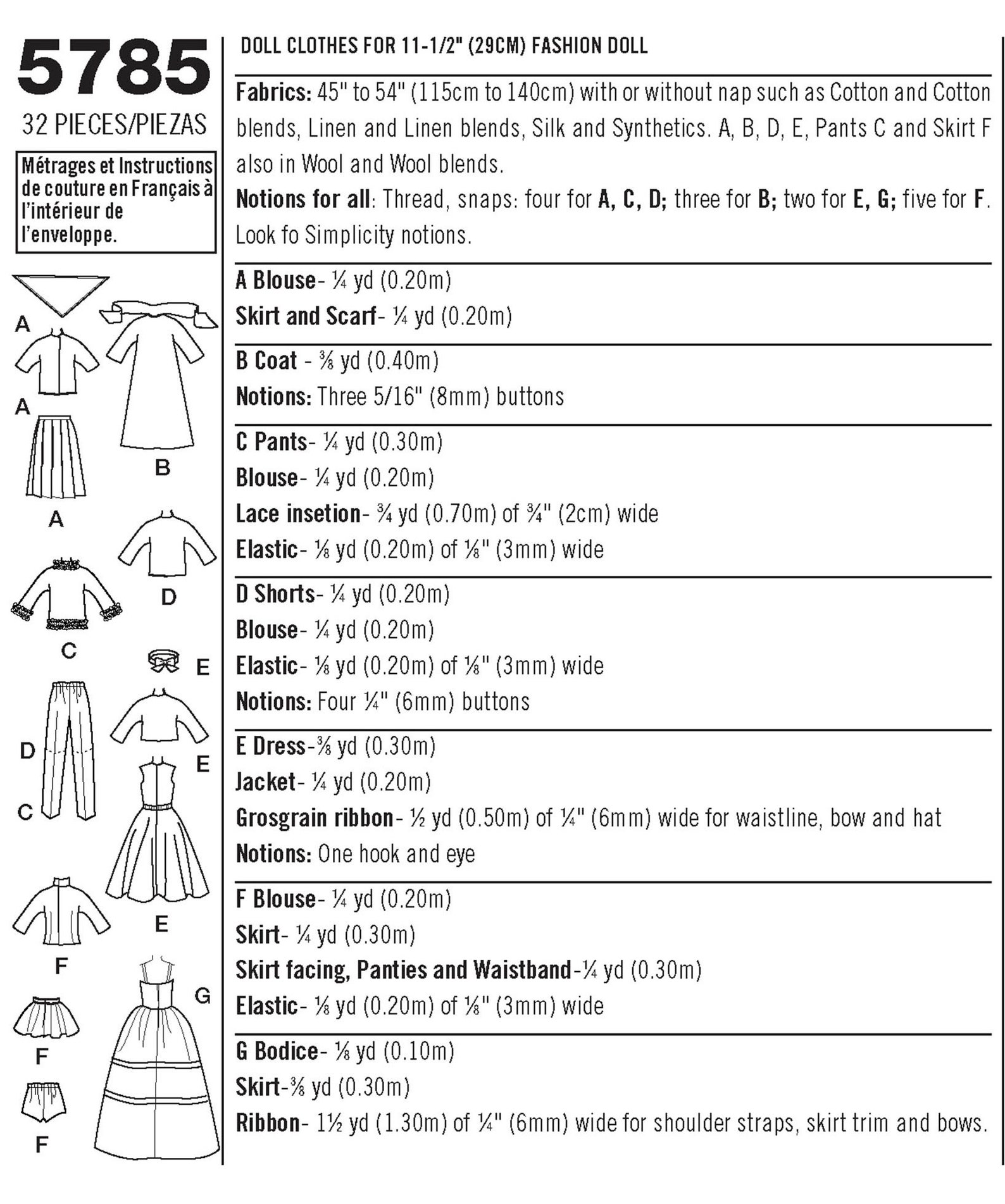 Sewing Pattern Fashion Doll Clothes Pattern 11 1/2 Inch | Etsy