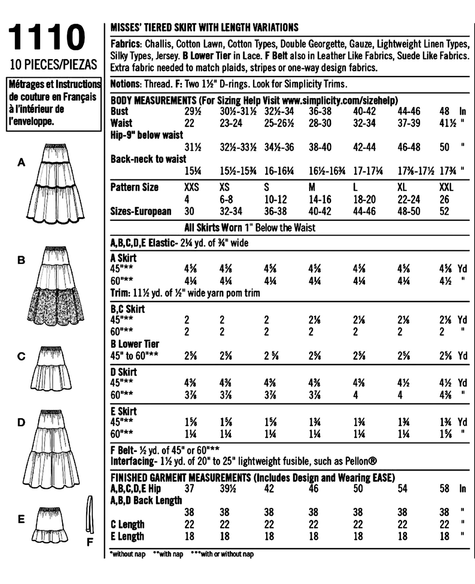 Sewing Pattern Women's Pull on Skirts Pattern Tiered | Etsy