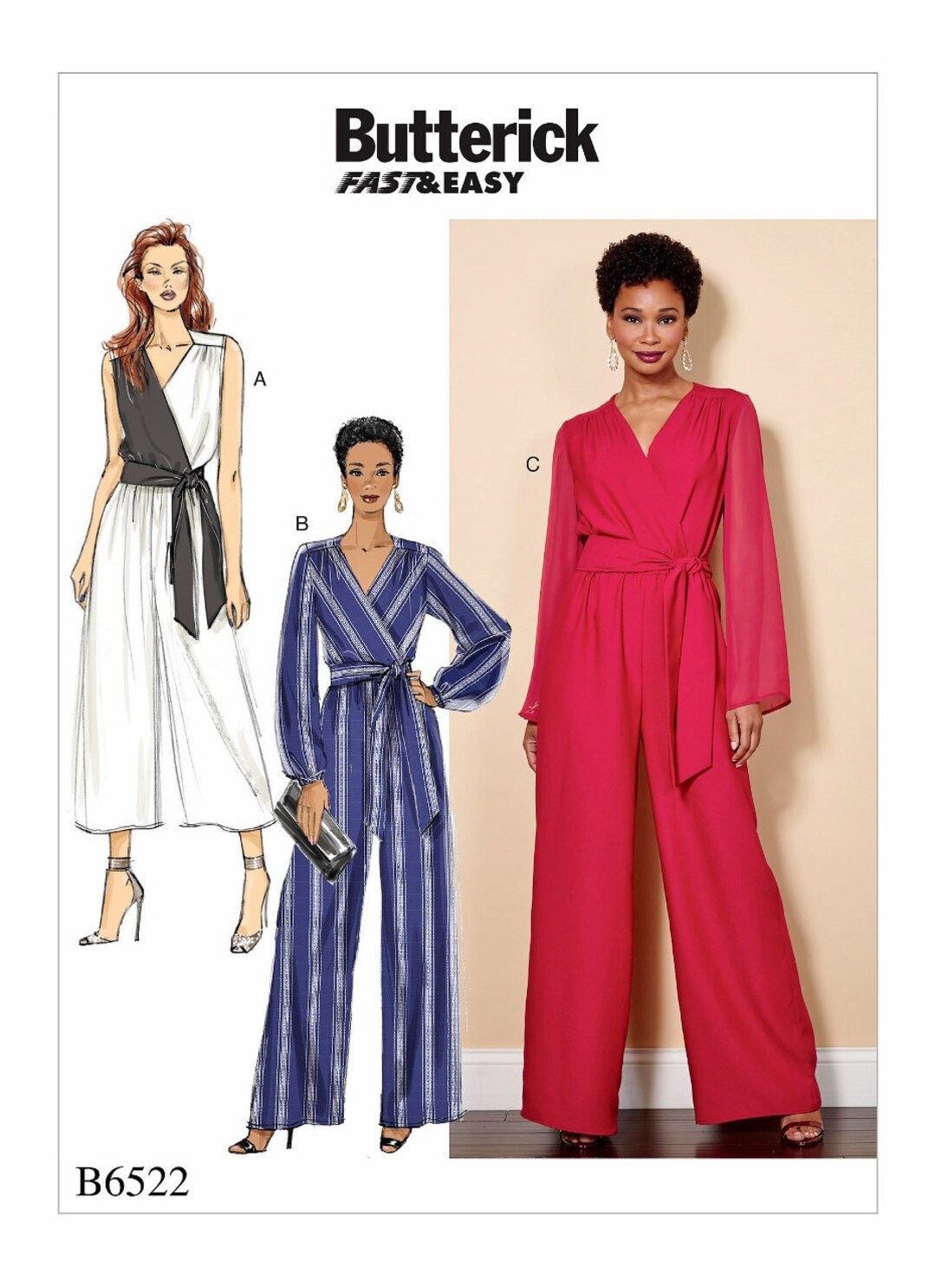 Sewing Pattern Women's Jumpsuit Pattern, Wide Leg Jumpsuit Pattern ...