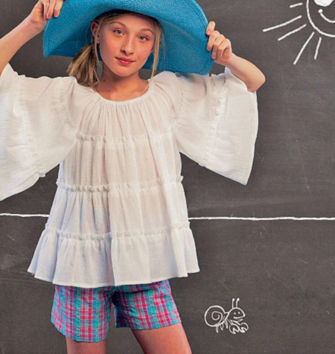 Sewing Pattern Girl's Loose Fit Tops Pattern, Easy Sewing Pattern ...