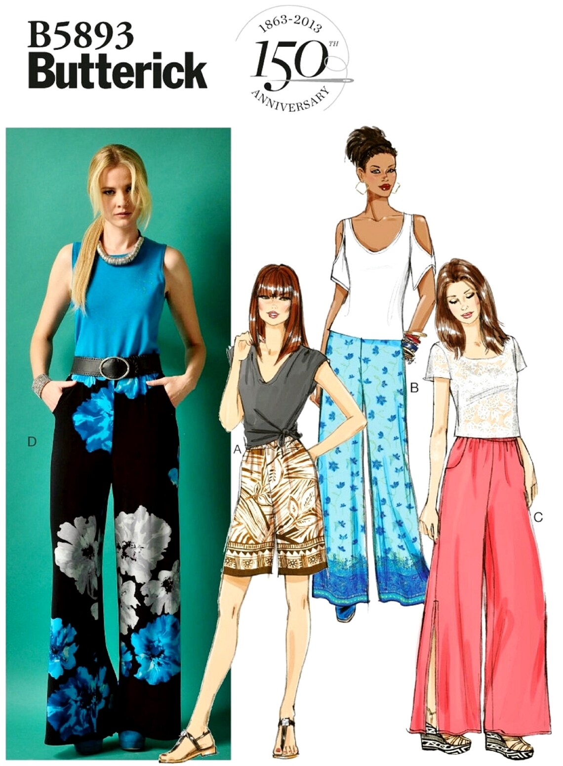Sewing Pattern Wide Leg Pants Pattern Elastic Waist Pants - Etsy