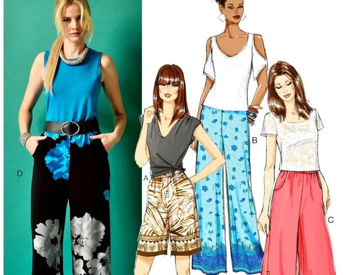 Sewing Pattern Wide Leg Pants Pattern Elastic Waist Pants - Etsy