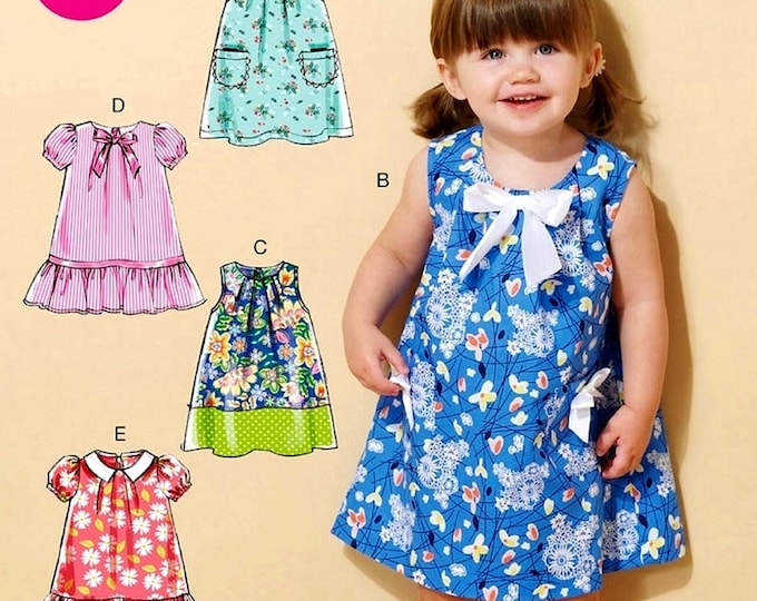 Sewing Pattern Toddlers' Dress Pattern, Little Girls' Easy Dress ...