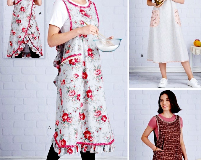 Sewing Pattern Women's Apron Pattern, Crossover Back Apron Pattern ...