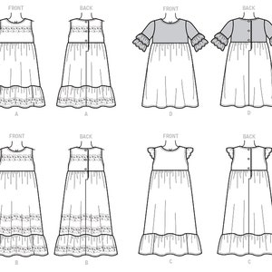 Sewing Pattern Girls' Dress Pattern, Tween Girls' Learn to Sew Dress ...