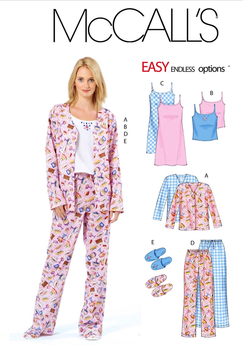 Misses Camisole Nightgown Pattern Womens Pajama Etsy