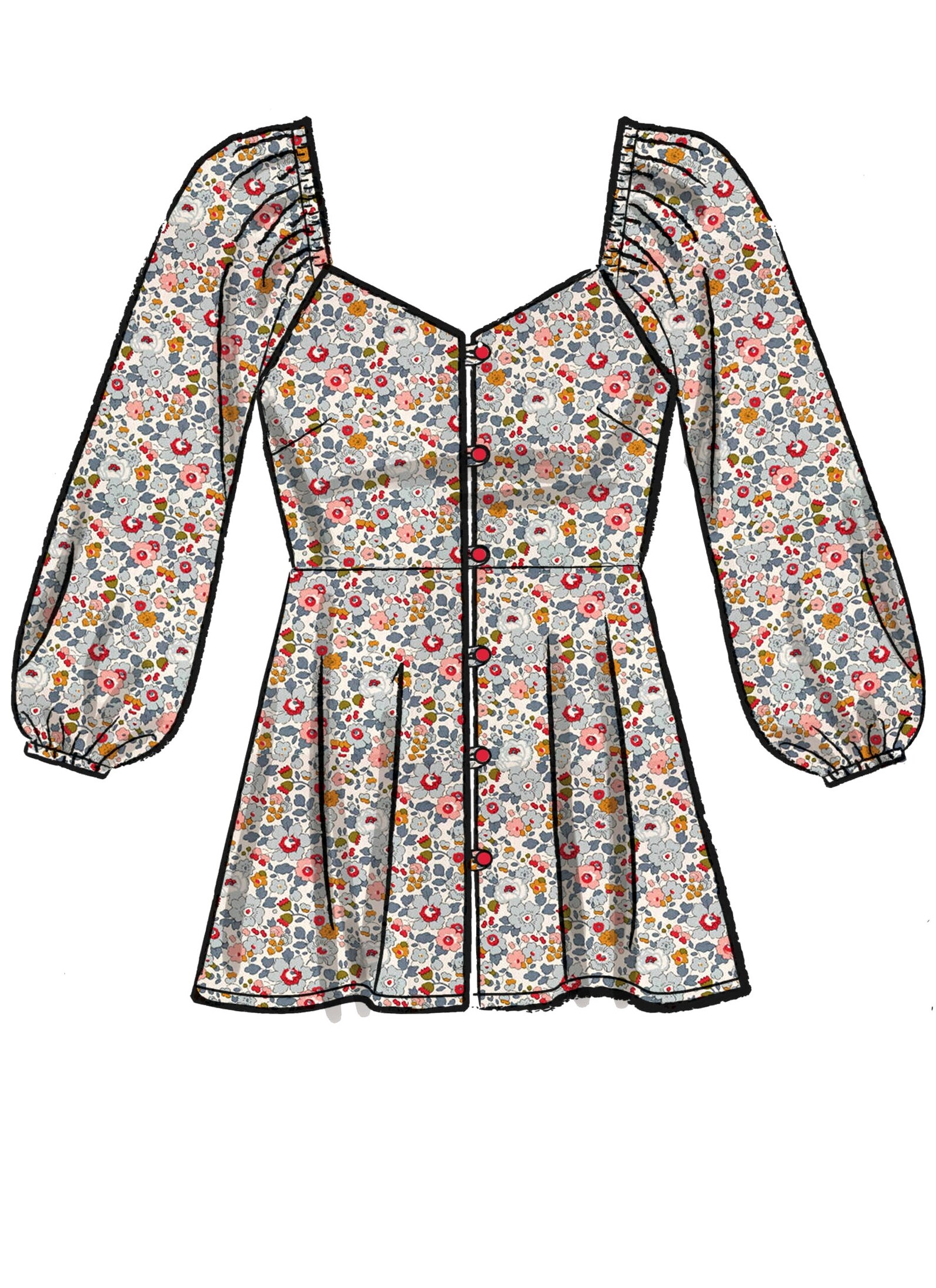 Sewing Pattern Misses Tops Pattern, Front Button Blouse Pattern, High ...