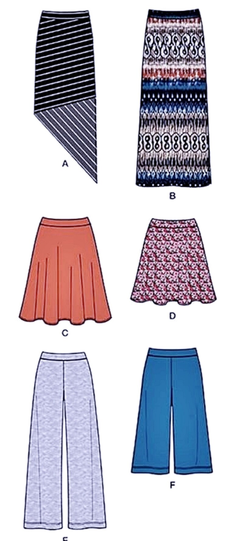 Sewing Pattern Womens Wide Leg Pants Pattern Gauchos Etsy