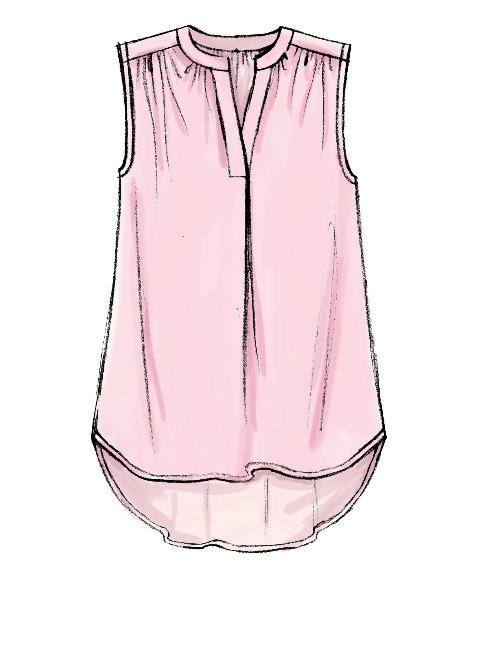 Sewing Pattern Women's Loose Fit Top Pattern, Misses' High Low Blouse ...