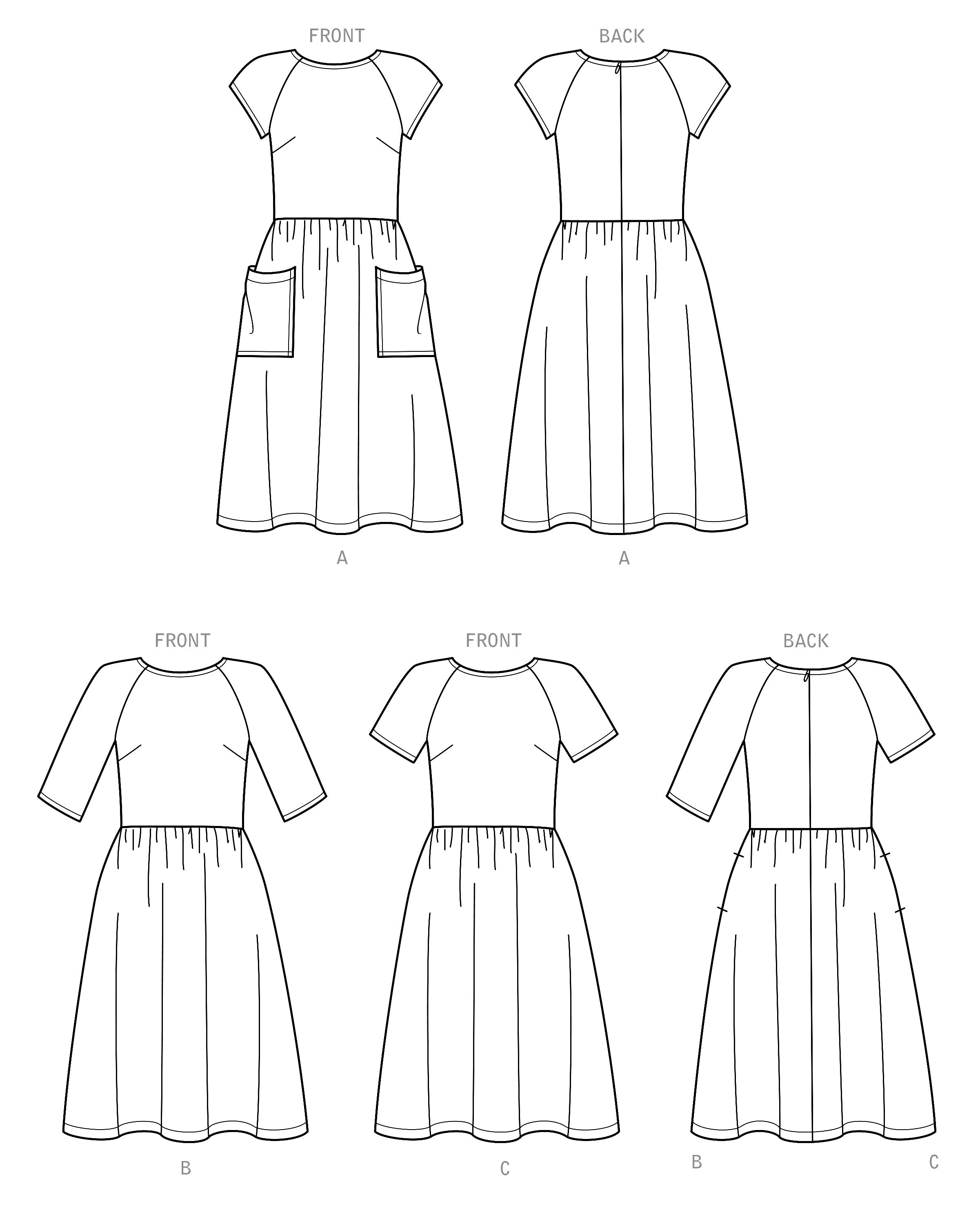 Sewing Pattern Women's Easy Dress Pattern Raglan Sleeve | Etsy