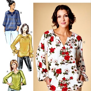 Sewing Pattern Women's Loose Fit Tops Pattern, Easy Blouse Pattern ...