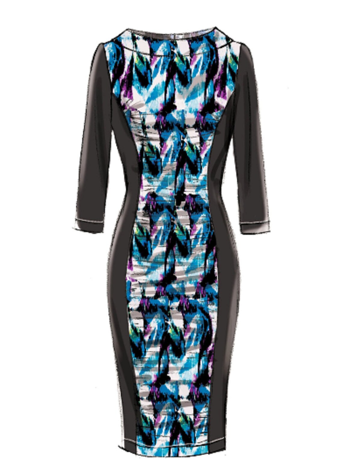 Sewing Pattern Women's Close Fit Dress Pattern, Stretch Knit Pullover ...