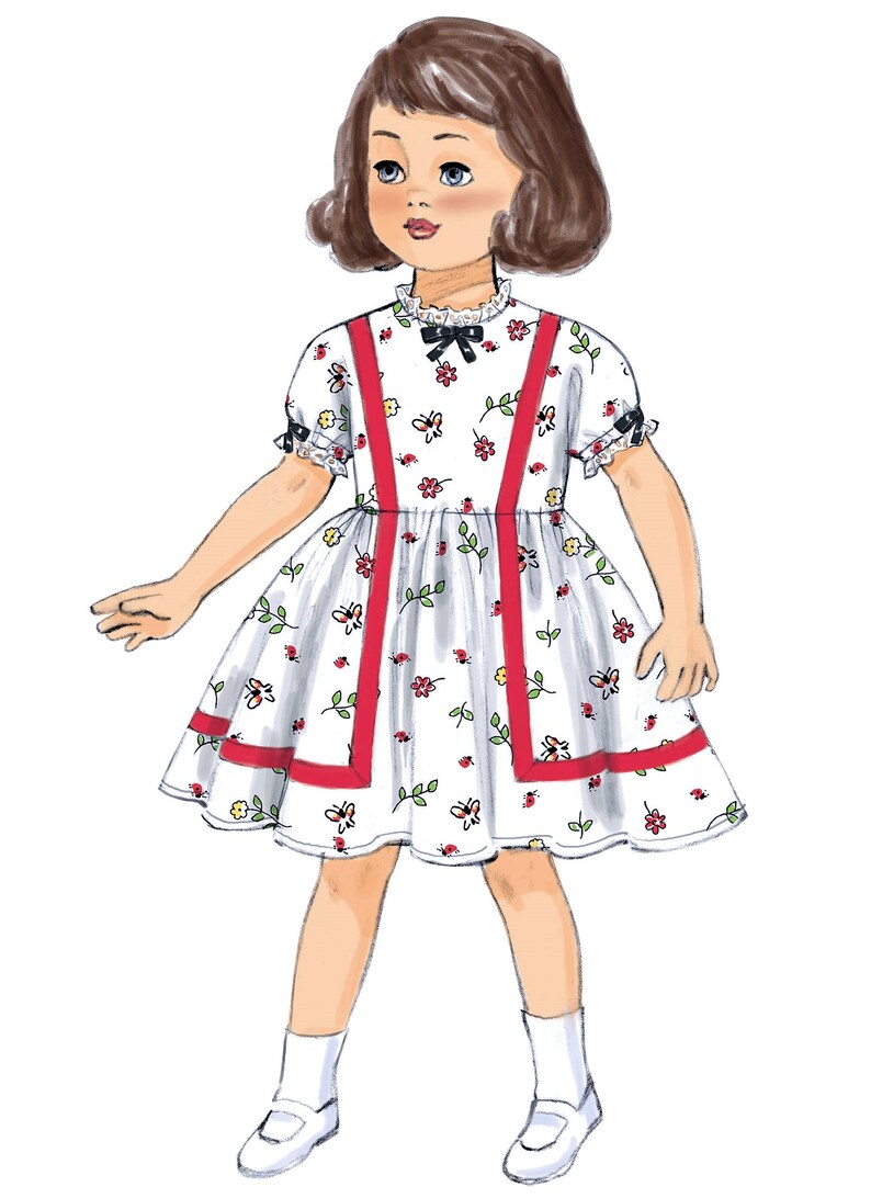 Sewing Pattern 18 Inch Doll Clothes Pattern Retro Ruffled Etsy