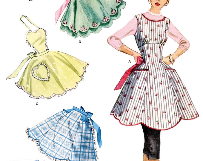 Sewing Pattern Vintage Aprons Pattern 1950's Apron - Etsy