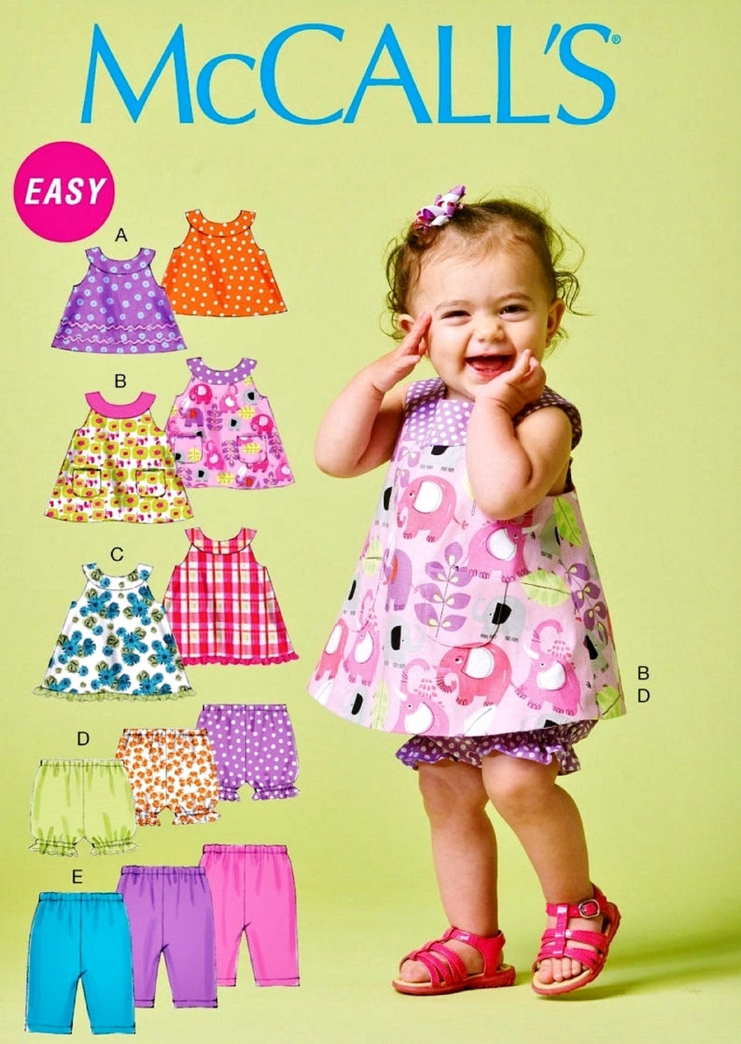 Sewing Pattern Toddlers' Sundress Pattern, Baby Top and Bloomers ...