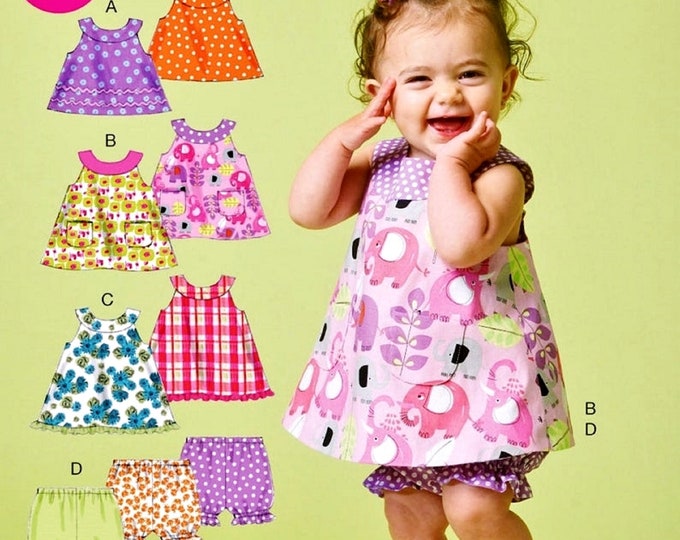 Sewing Pattern Toddlers' Sundress Pattern, Baby Top and Bloomers ...