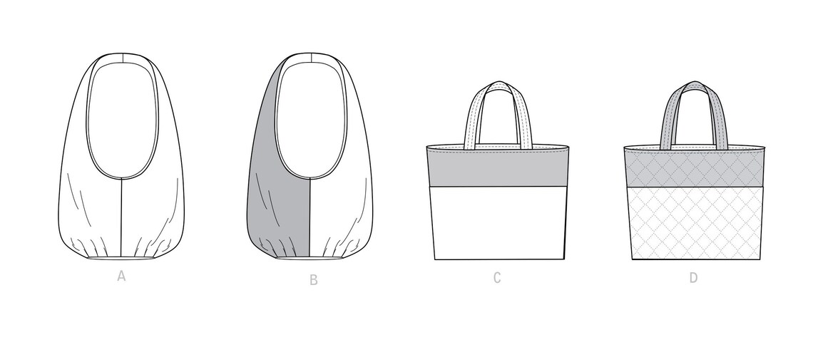 Sewing Pattern Big Tote Bag Pattern Cloth Market Bags - Etsy