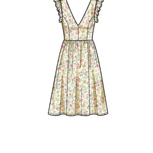 Sewing Pattern Women's Dress Pattern, V Neck Dress Pattern, Deep V Back ...