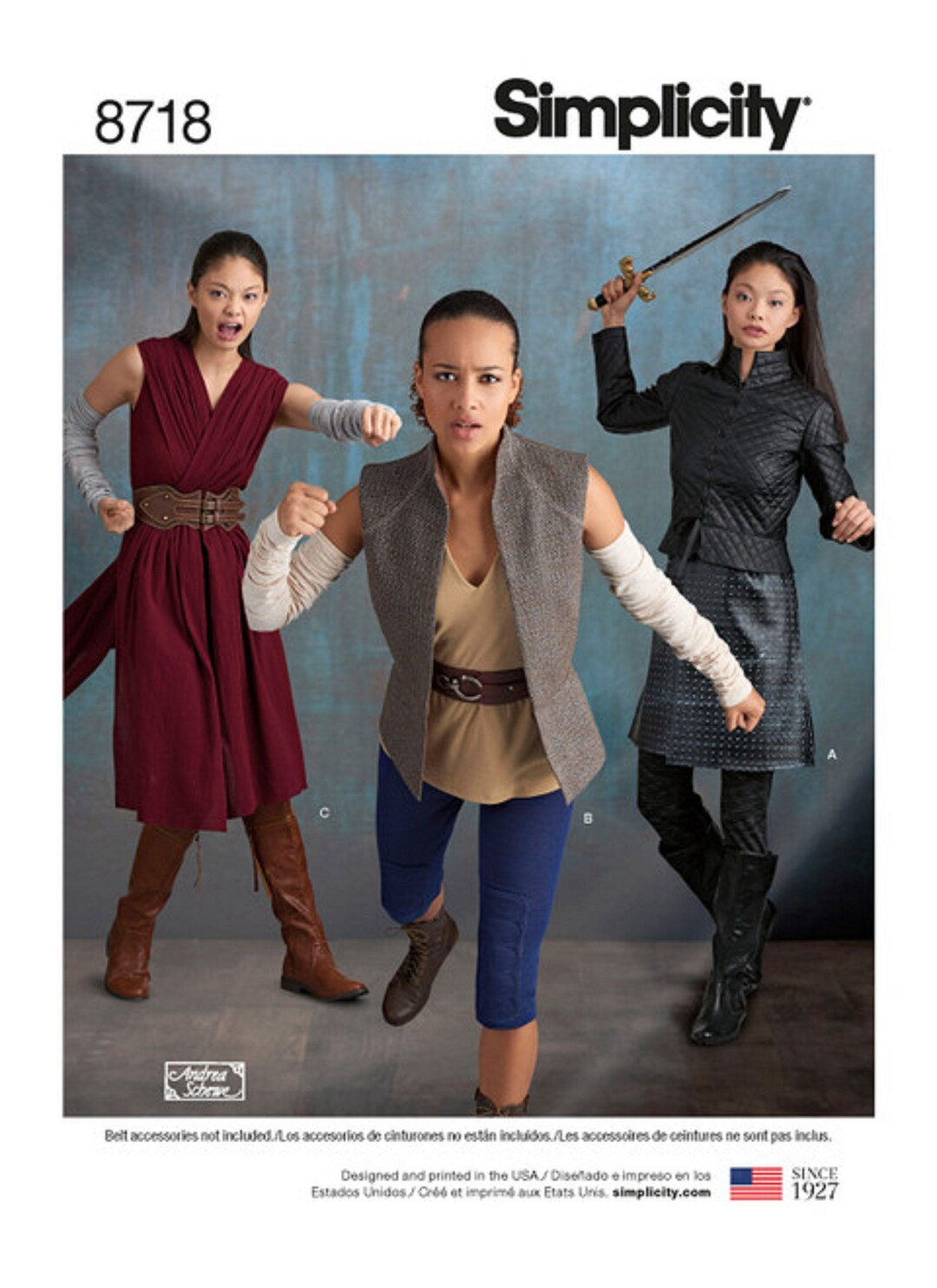 Sewing Patterns Misses Warrior Costume Pattern, Women's Warrior Costume ...
