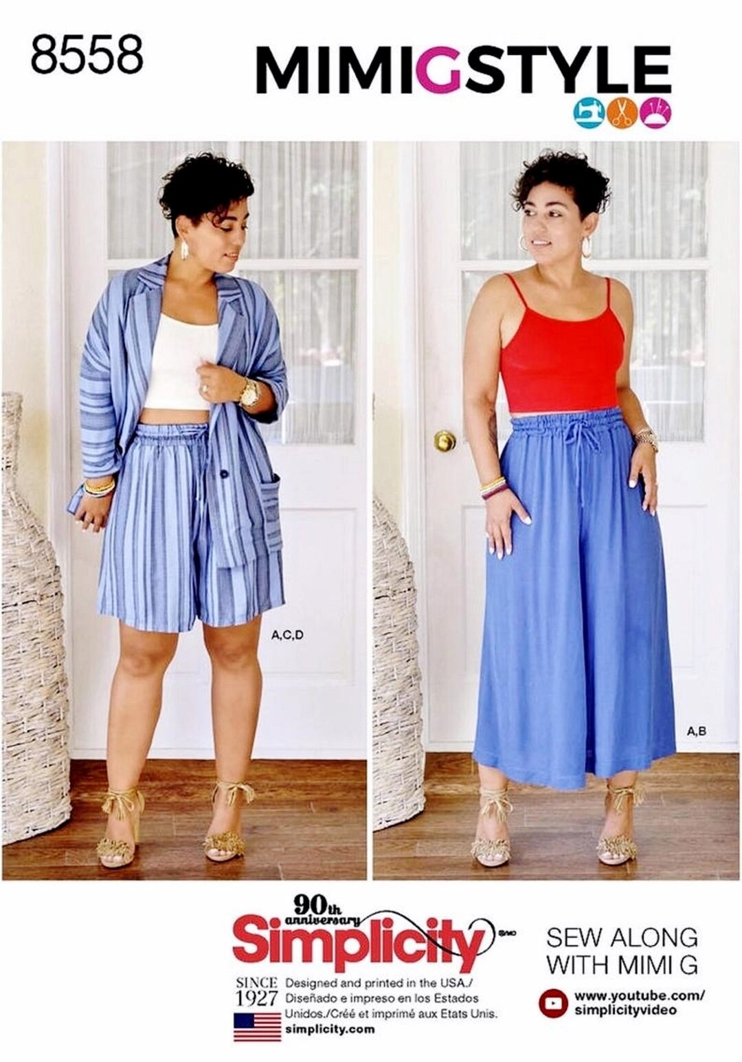 Sewing Pattern Women's Wide Leg Shorts Pattern, Cropped Palazzo Pants ...