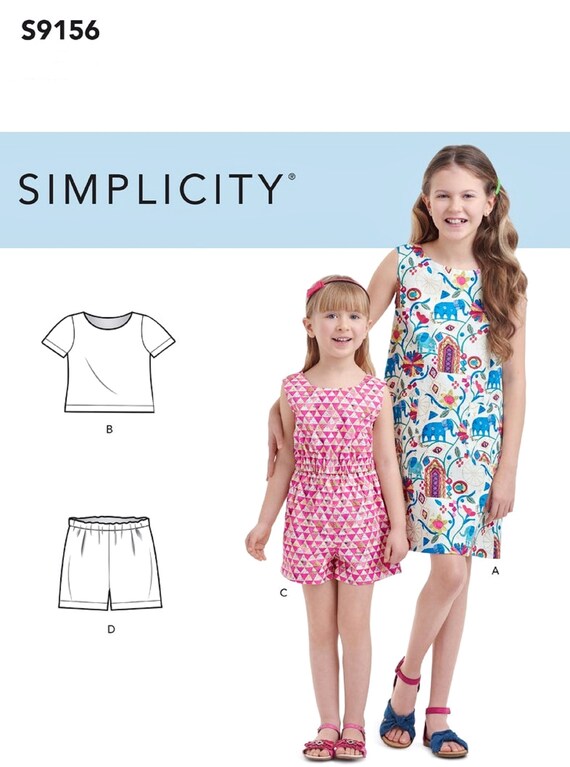 Sewing Pattern Girls' Top and Shorts Pattern Girls' | Etsy