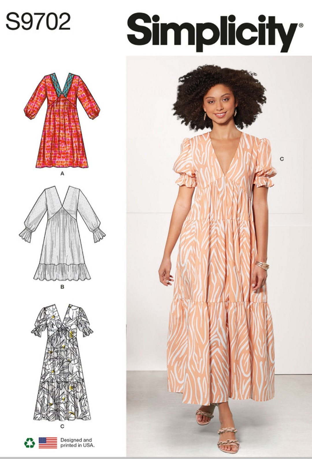 Sewing Pattern Women's Loose Fit Dress Pattern, Misses' Empire Dress ...