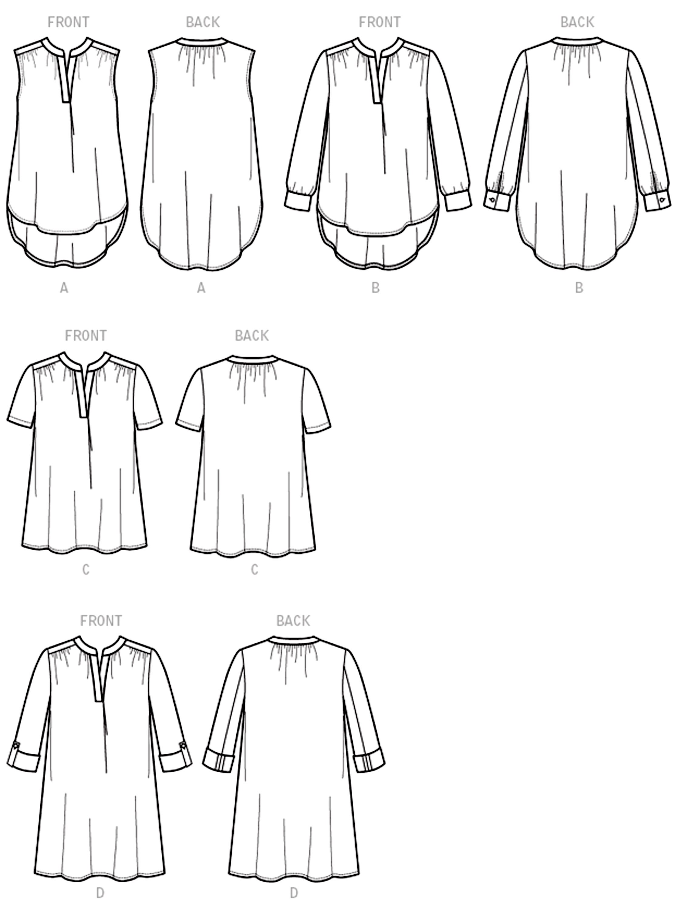 Sewing Pattern Women's Loose Fit Top Pattern, Misses' High Low Blouse ...