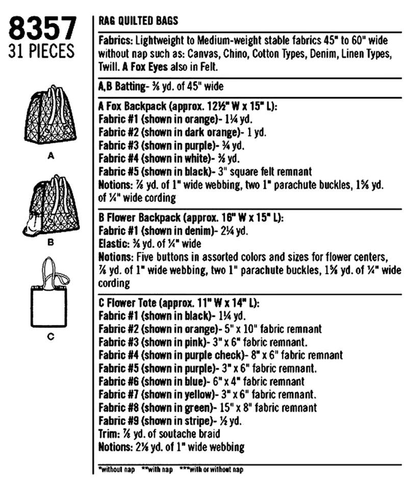 Sewing Pattern Rag Quilt Backpack Pattern Denim Rag Backpack - Etsy