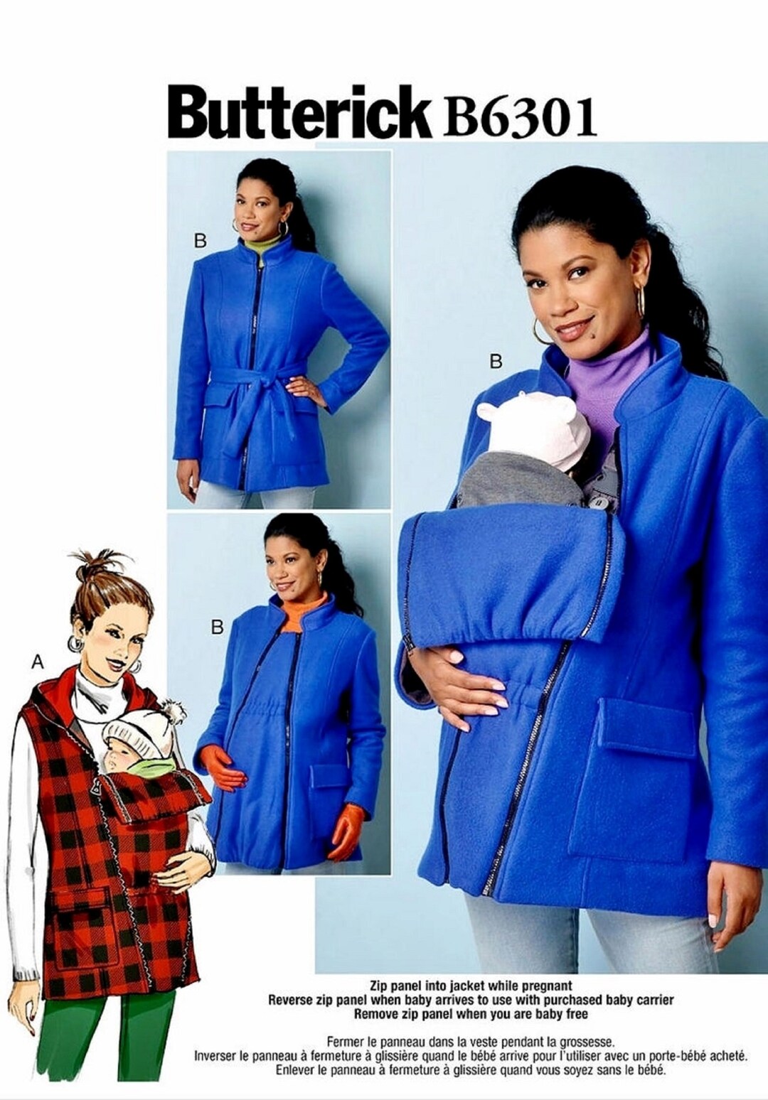 Sewing Pattern Maternity Coat Pattern, Papoose Jacket Pattern ...