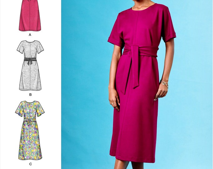 Sewing Pattern Women's Easy Dress Pattern, Pullover Dress Pattern ...