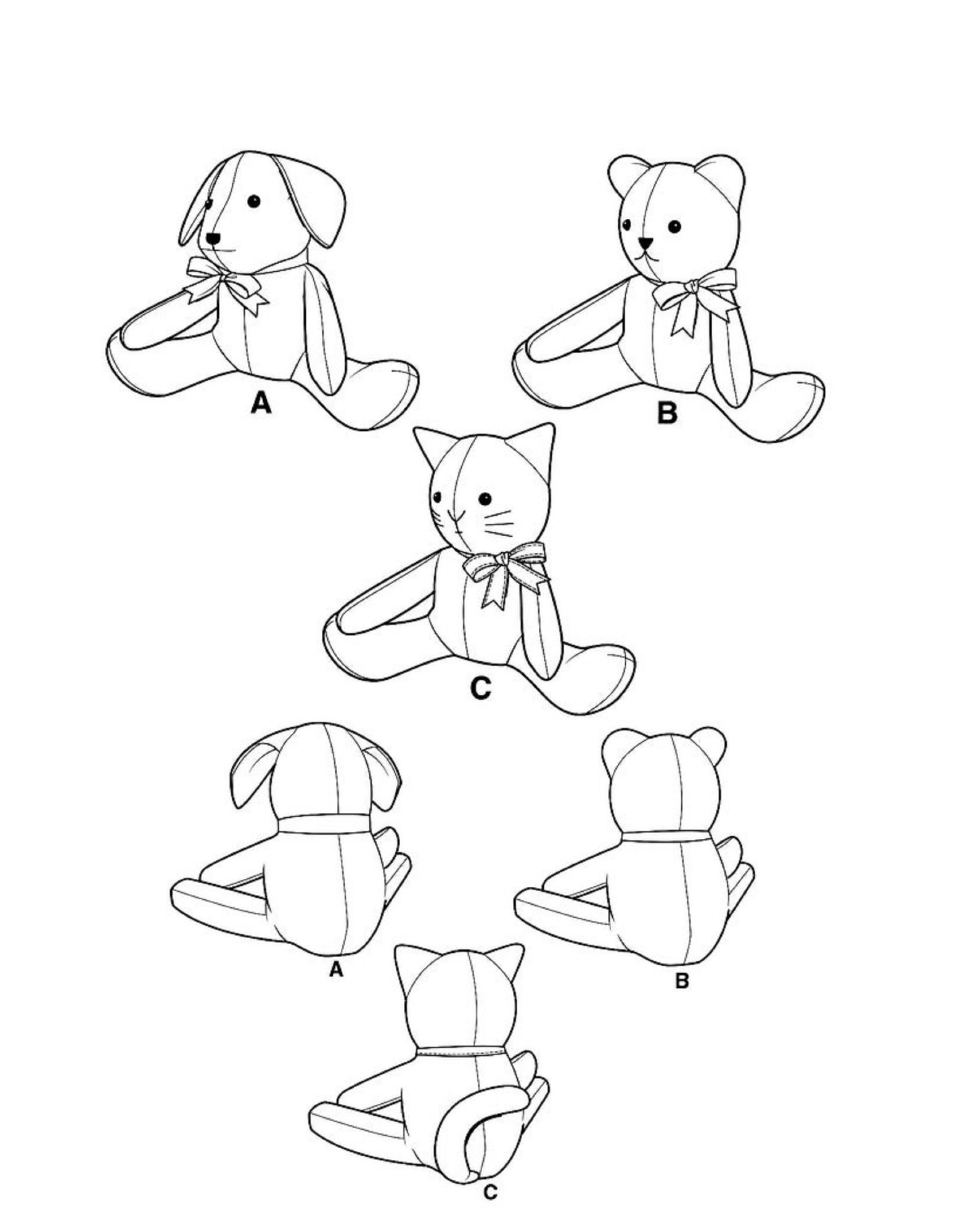 Sewing Pattern Plush Animals Pattern Stuffed Bear Pattern | Etsy