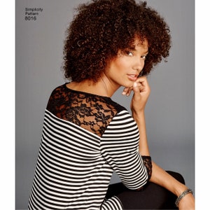 Sewing Pattern Women's Knit Top Pattern, Pullover Tops Pattern, Flared ...