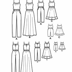 Sewing Pattern Mommy and Me Jumpsuit Pattern, Mommy and Me Dress Pattern, Dolly and Me Dress ...