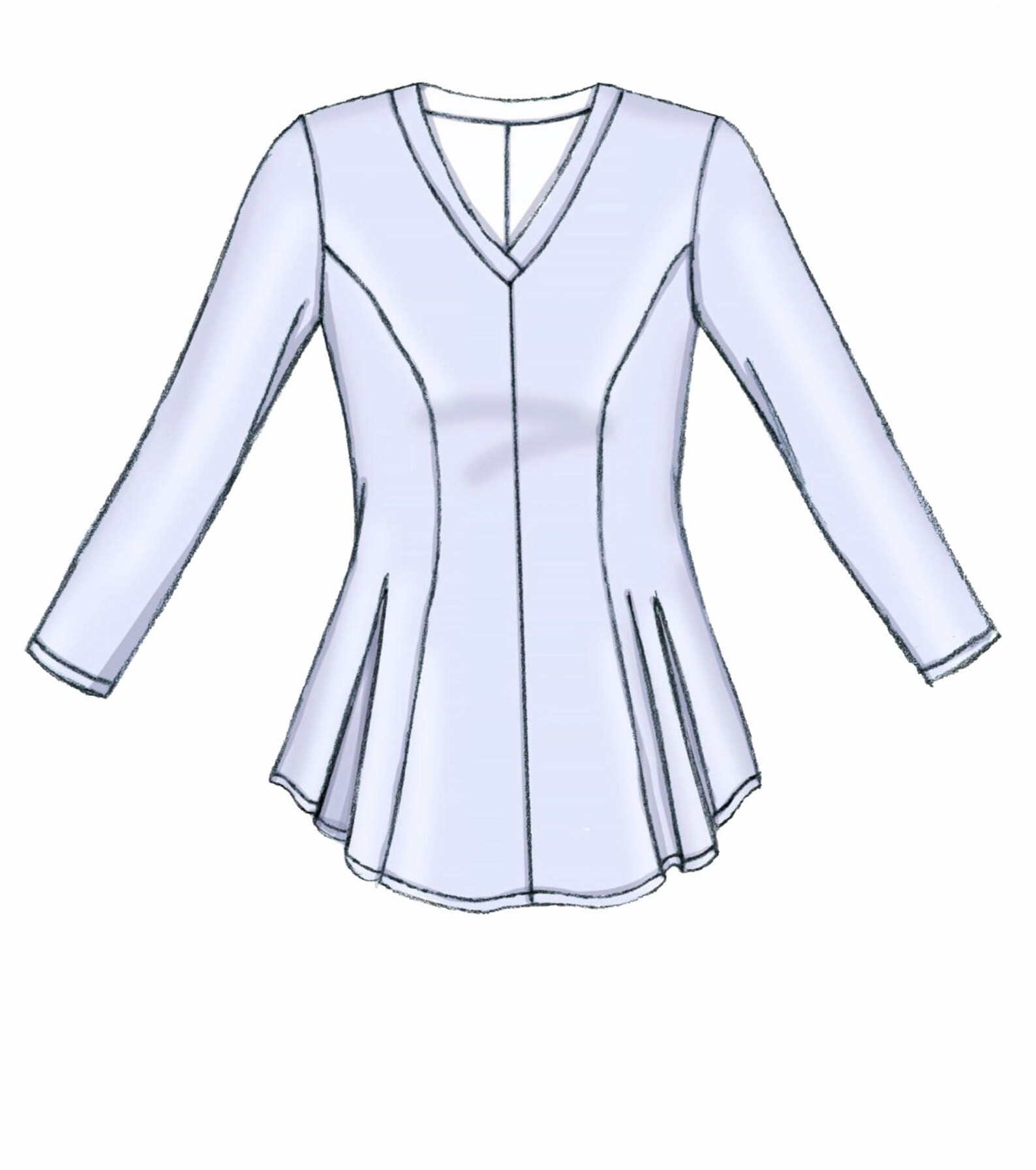 Sewing Pattern Women's Pullover Tops Pattern, Long Sleeve Tops Pattern ...