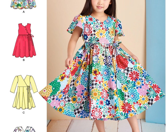 Sewing Pattern Little Girls' Dress Pattern, Girls' Twirly Skirt Dress ...