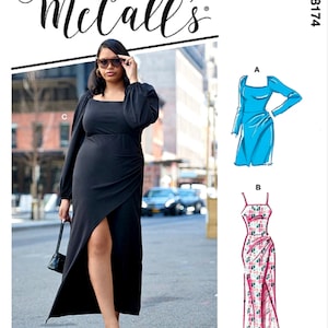 Sewing Pattern Women's Knit Dress Pattern, Evening Dress Pattern ...