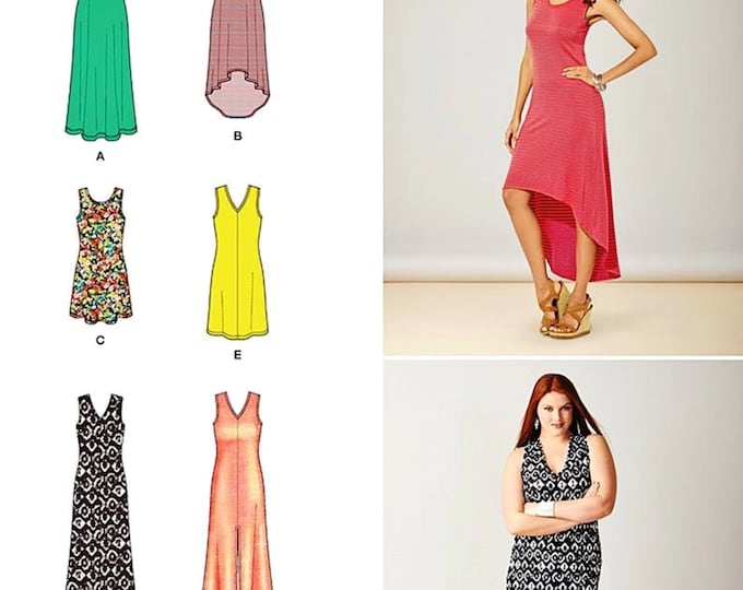 Sewing Pattern Easy Pullover Dress Pattern, Stretch Knits Dress Pattern ...