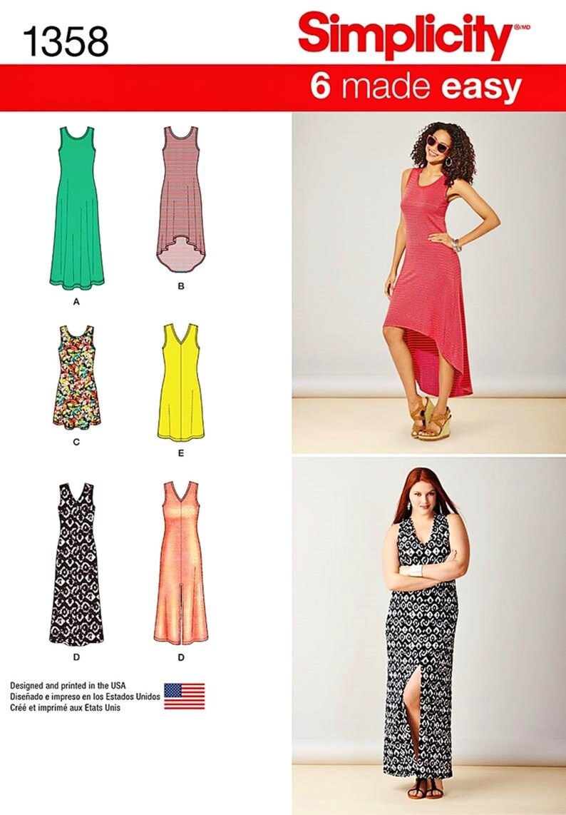 Sewing Pattern Easy Pullover Dress Pattern Stretch Knits | Etsy