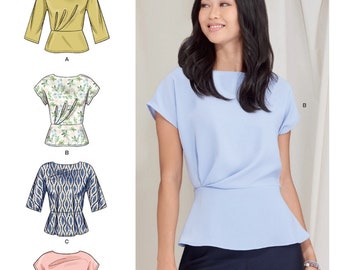 Sewing Pattern Women's Long Sleeve Blouse Pattern, Pullover Tops ...