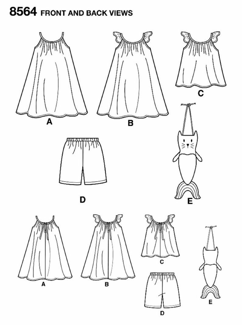 Sewing Pattern Little Girls' Top and Shorts Pattern | Etsy