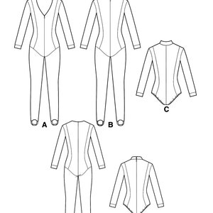Sewing Pattern Knit Bodysuit Costume, Knit Jumpsuit Costume, Simplicity ...
