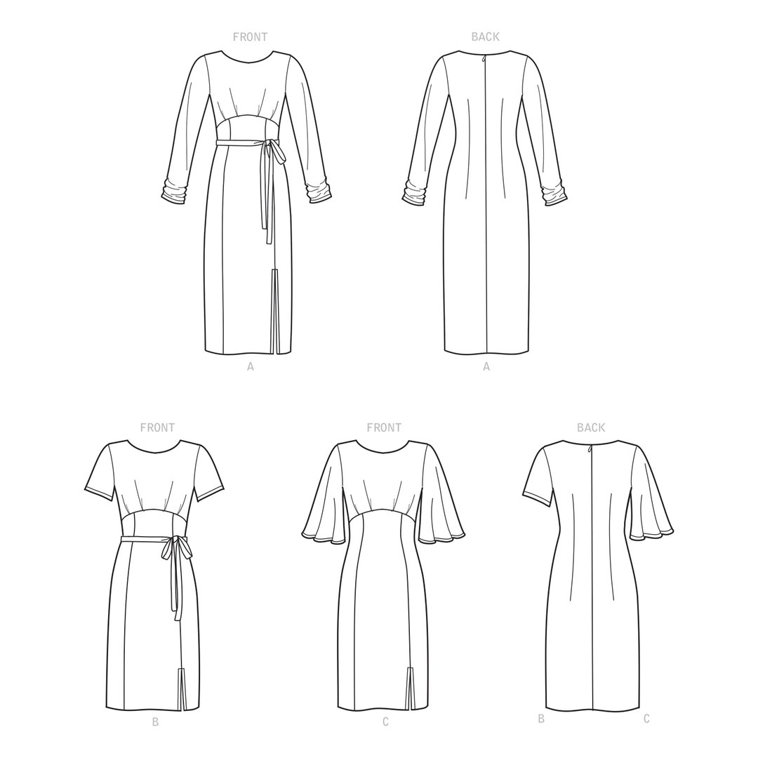 Sewing Pattern Misses' Dress Pattern, Long Sleeve Dress Pattern ...