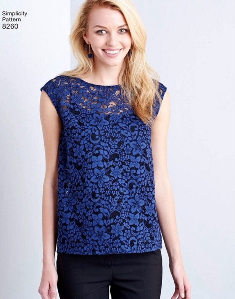Sewing Pattern Women's Easy Tops Pattern Lace Overlay Top - Etsy