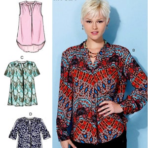 Sewing Pattern Women's Loose Fit Top Pattern, Misses' High Low Blouse ...