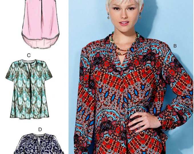 Sewing Pattern Women's Loose Fit Top Pattern, Misses' High Low Blouse ...