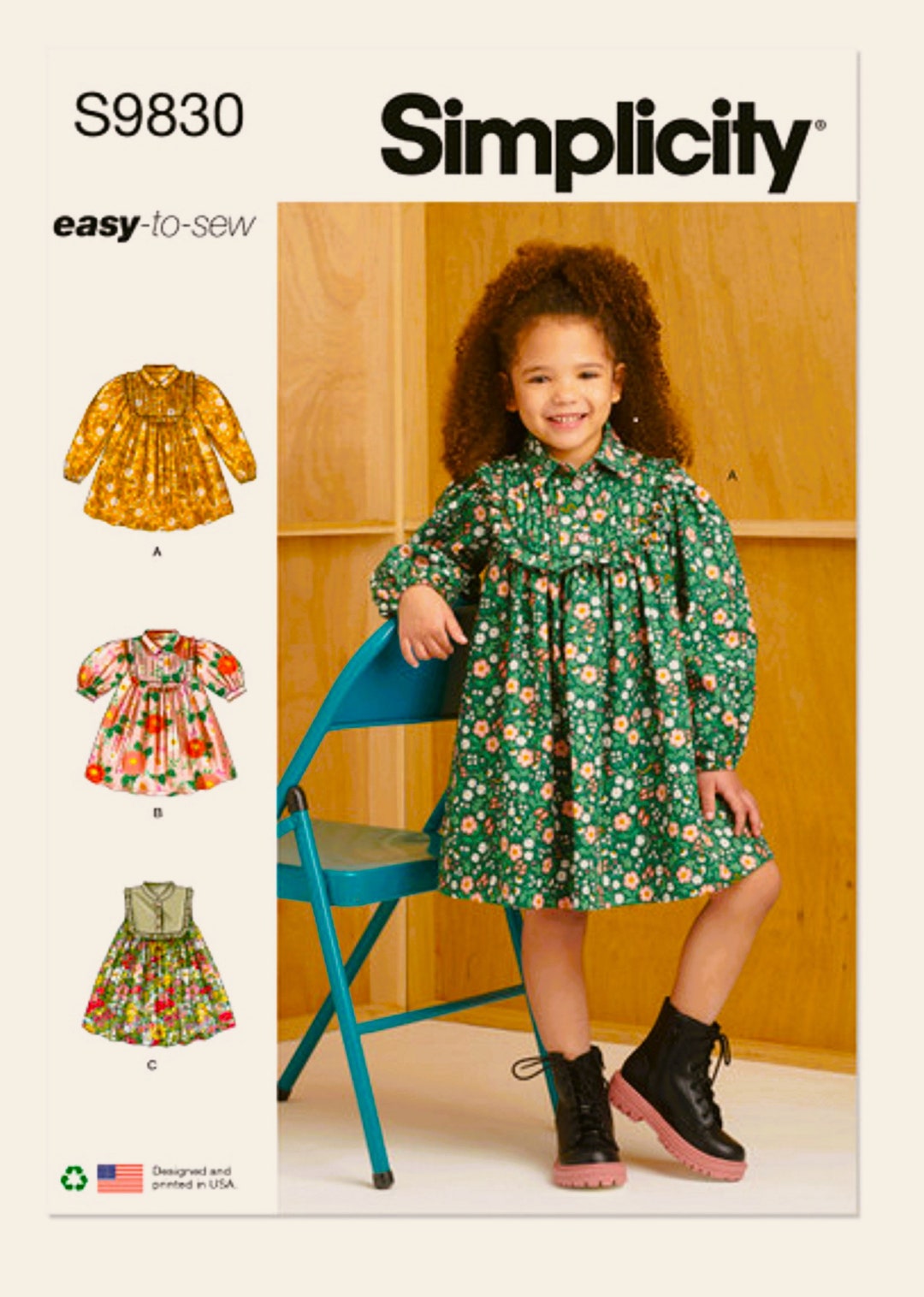 Sewing Pattern Little Girls Dress Pattern, Childs Long Sleeve Dress ...